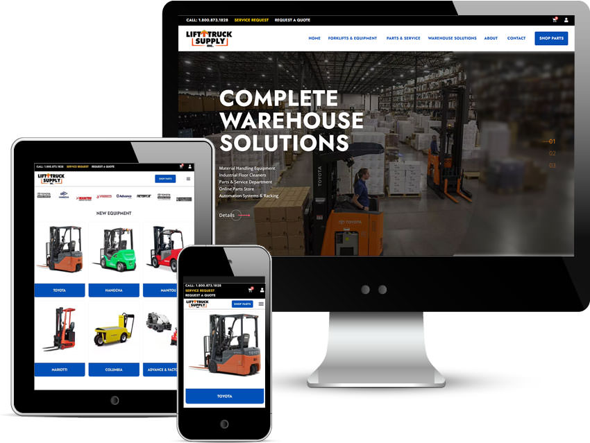 Custom Web Design for Lift Truck / Forklifts Supply Company - Red Spot Design