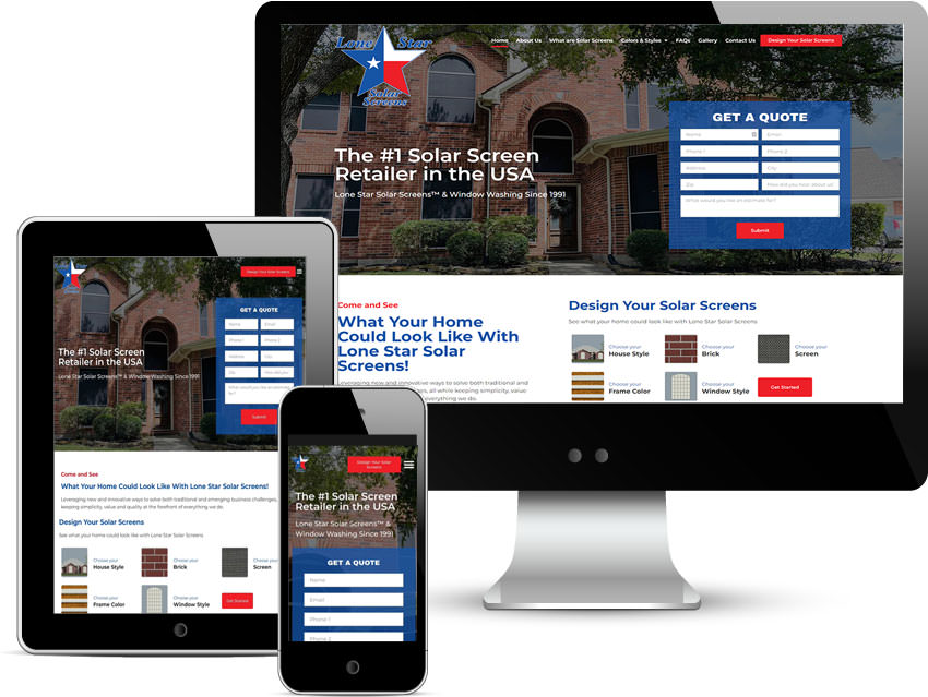 New Website for Texas Solar Screens Company - Red Spot Design