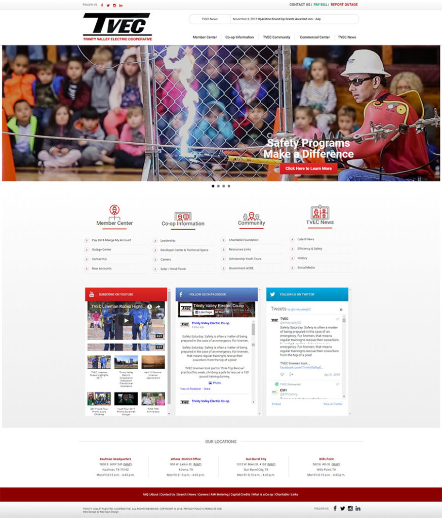 New Website for Trinity Valley Electric Co-op - Red Spot Design